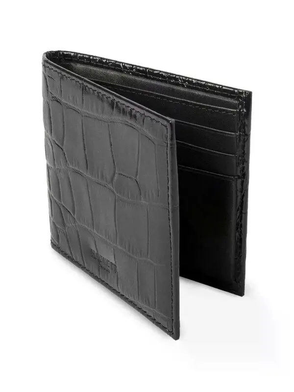 HACKETT LONDON Croc-stamped Billfold Wallet