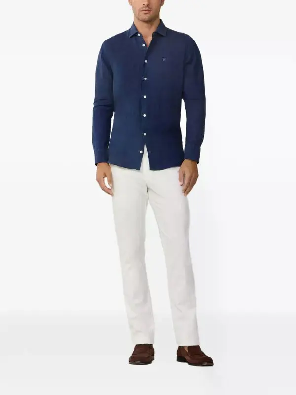 HACKETT LONDON Logo-embroidered Linen Shirt