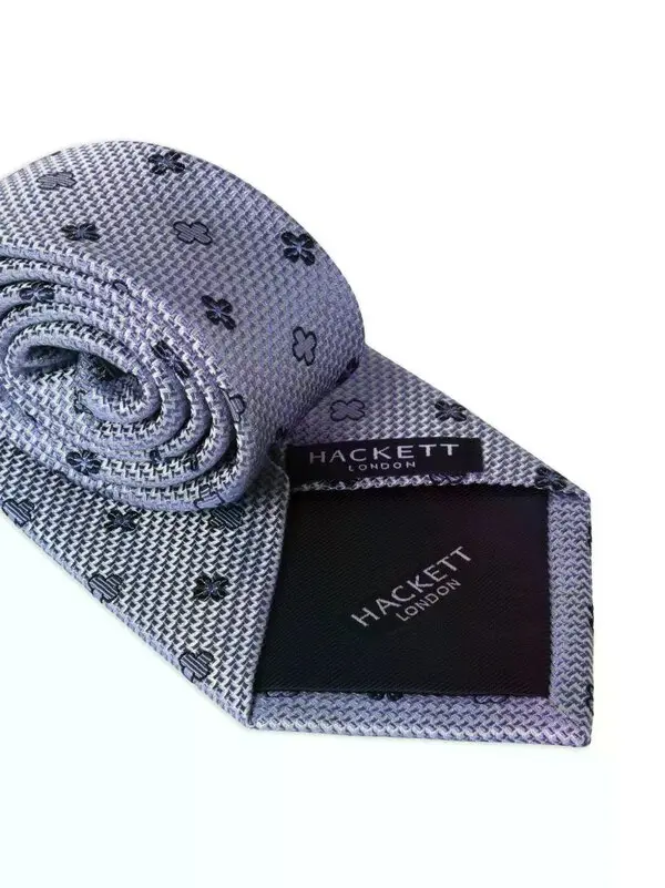 HACKETT LONDON Flower-outline Geometric-pattern Tie