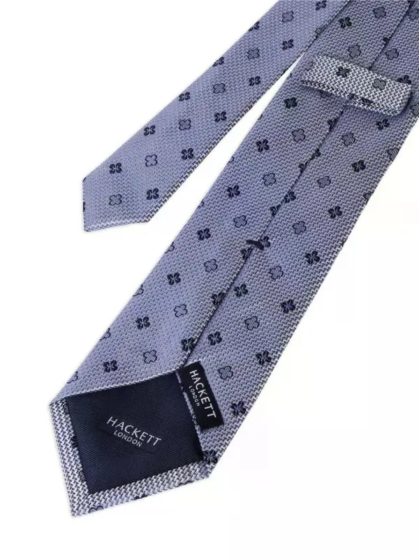 HACKETT LONDON Flower-outline Geometric-pattern Tie
