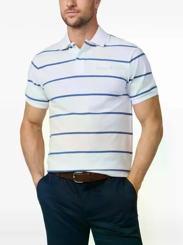 HACKETT LONDON Striped Pique Polo Shirt
