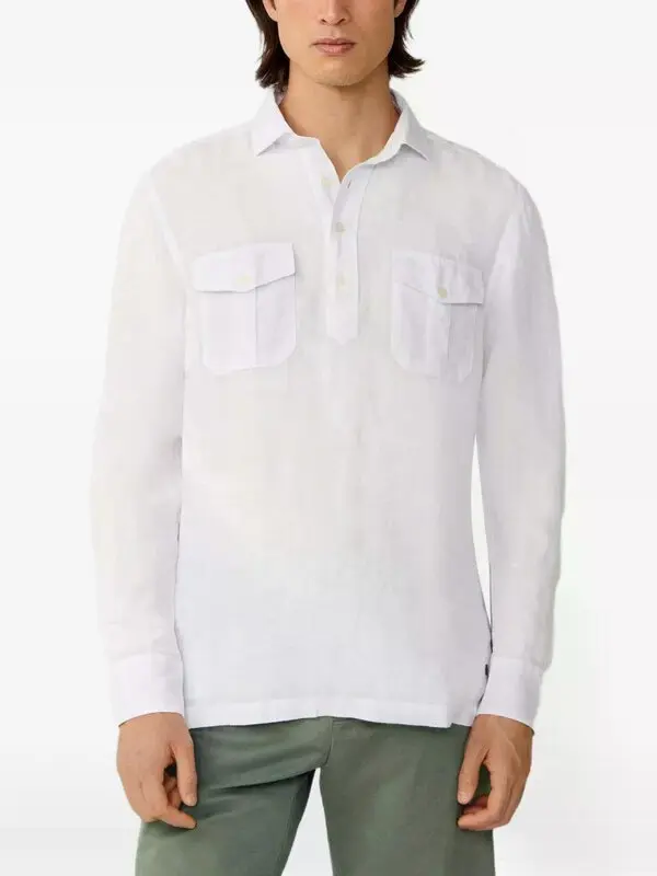 HACKETT LONDON Linen Half-placket Shirt