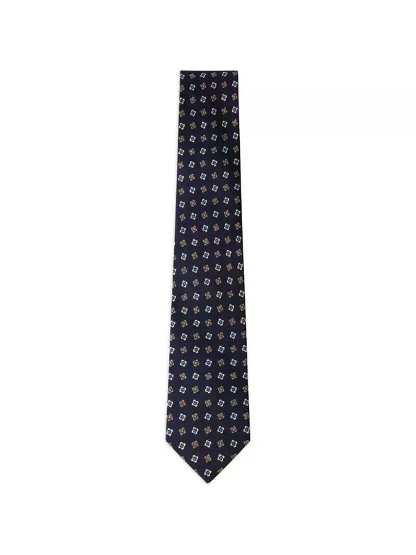 HACKETT LONDON Geometric-pattern Silk Tie