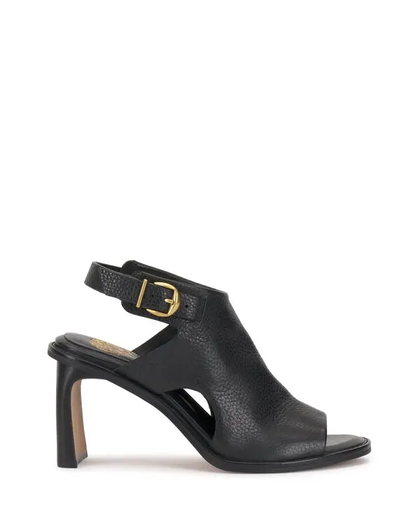 Vince Camuto Fezisha Suede Block Heel Sandal - Black Leather