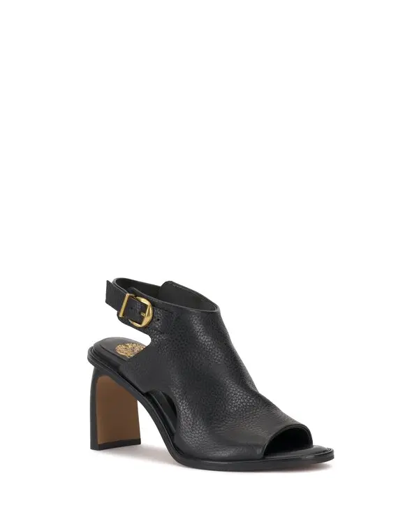 Vince Camuto Fezisha Suede Block Heel Sandal - Black Leather