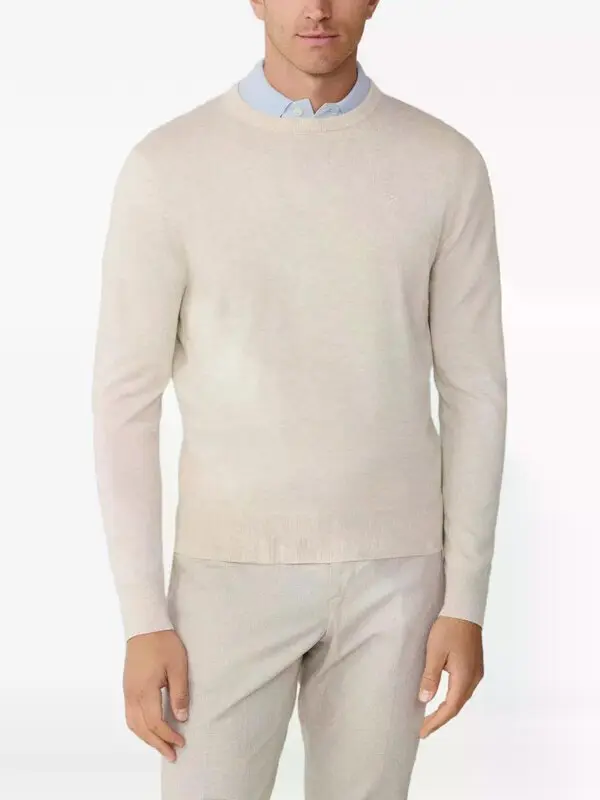 HACKETT LONDON Embroidered-logo Crew-neck Sweater