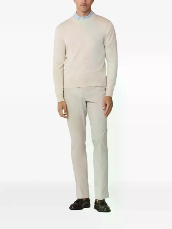 HACKETT LONDON Embroidered-logo Crew-neck Sweater