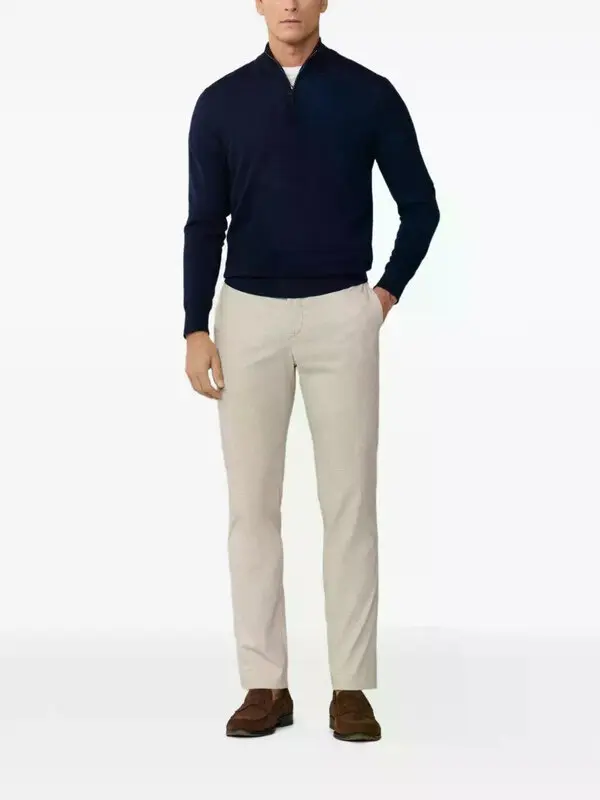 HACKETT LONDON Merino-wool Quarter-zip Sweatshirt