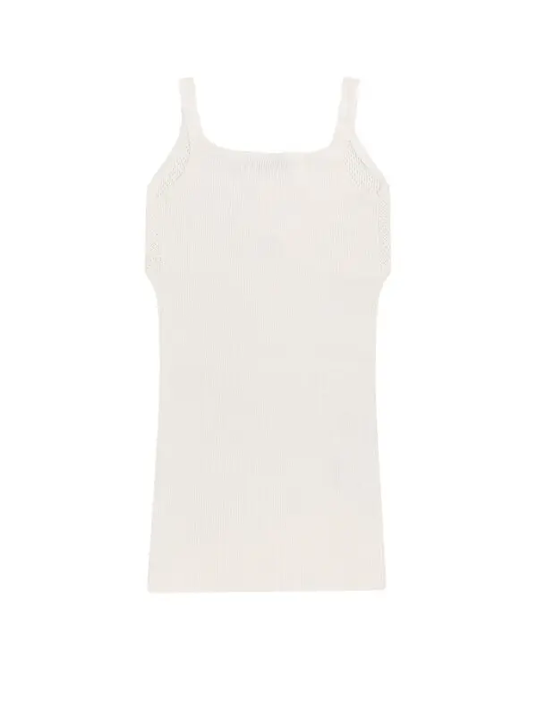 Miu Miu Ribbed Knit Logo Patch Camisole