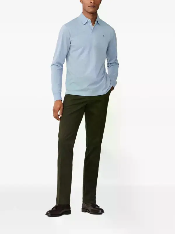 HACKETT LONDON Long-sleeve Embroidered Polo Shirt