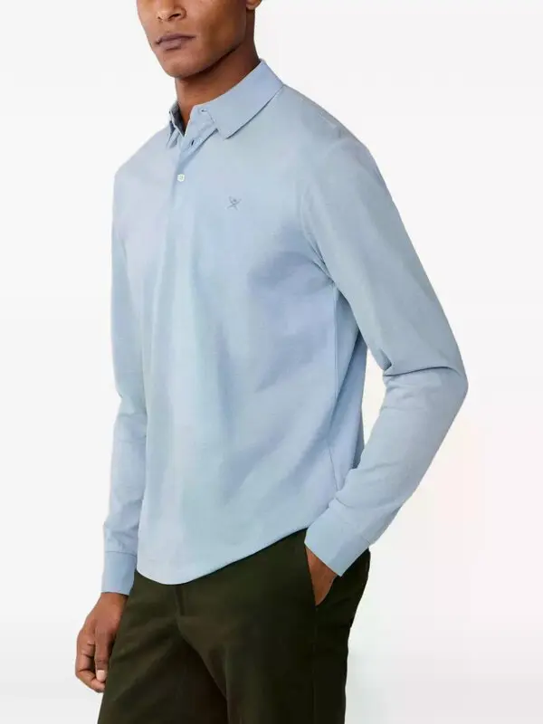 HACKETT LONDON Long-sleeve Embroidered Polo Shirt