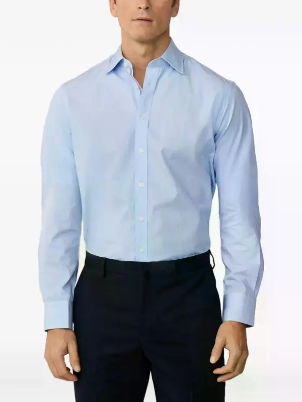 HACKETT LONDON Poplin Striped-trim Shirt