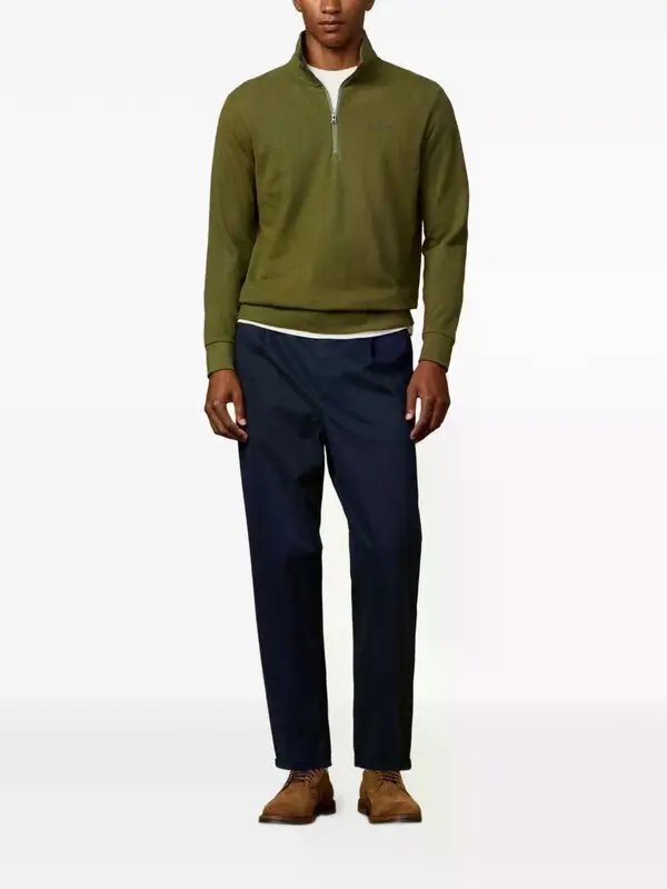 HACKETT LONDON Pique-knit Quarter-zip Sweater
