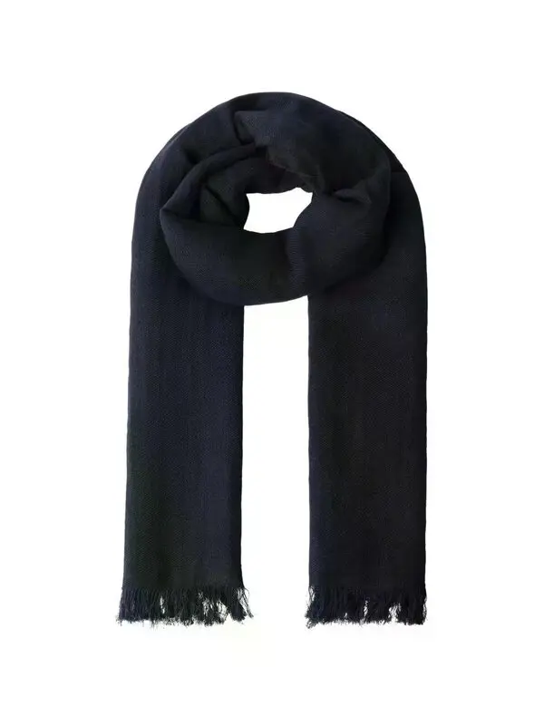 HACKETT LONDON Herringbone-pattern Fringed-edge Scarf