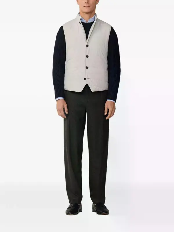 HACKETT LONDON Knit-back Quilted-front Hybrid Gilet