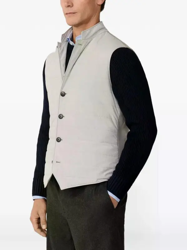 HACKETT LONDON Knit-back Quilted-front Hybrid Gilet