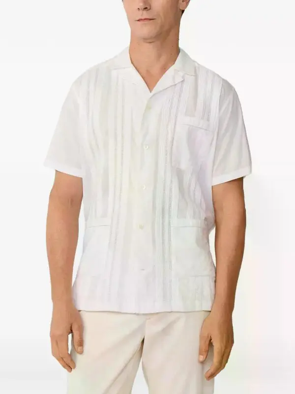 HACKETT LONDON Guayabera Pintuck-detail Salcombe-collar Shirt