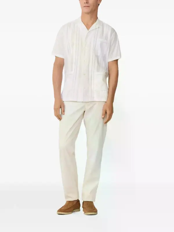 HACKETT LONDON Guayabera Pintuck-detail Salcombe-collar Shirt
