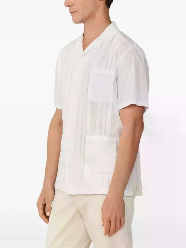 HACKETT LONDON Guayabera Pintuck-detail Salcombe-collar Shirt