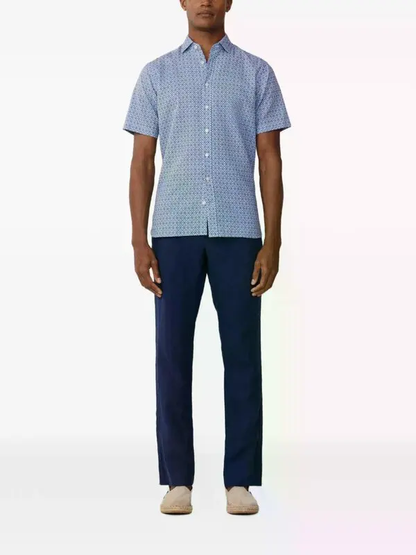 HACKETT LONDON Clay-print Short-sleeve Shirt