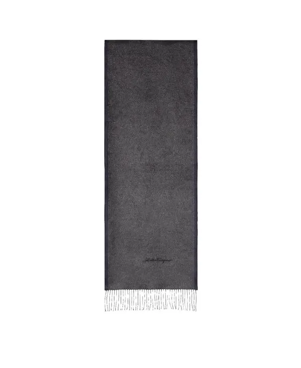 FERRAGAMO Fringe Detailed Scarf - Black