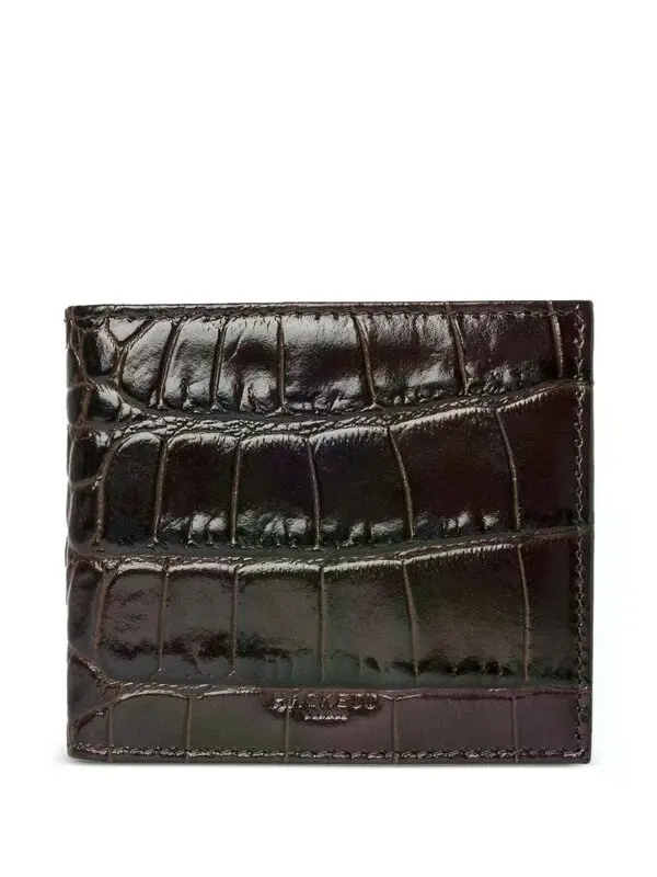 HACKETT LONDON Croc-stamped Billfold Wallet