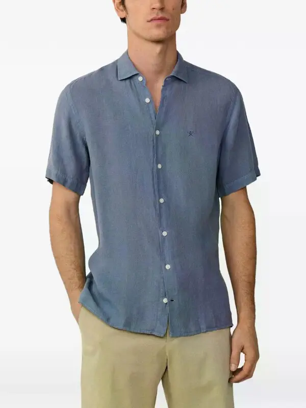 HACKETT LONDON Short-sleeve Linen Shirt