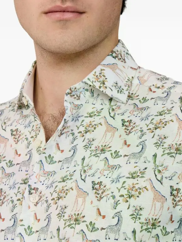 HACKETT LONDON Fauna-print Tailored-fit Shirt