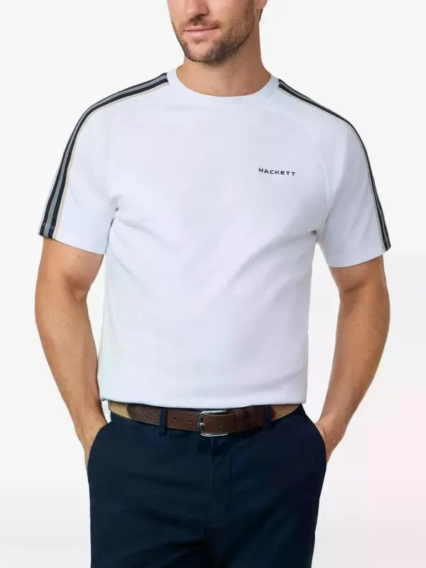 HACKETT LONDON Tape-detail Raglan-sleeve T-shirt