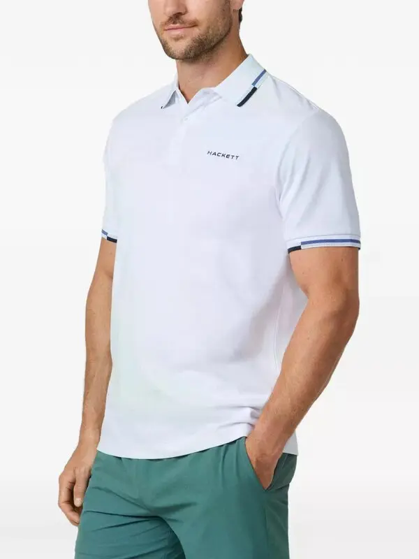 HACKETT LONDON Tipped Jacquard-detail Polo Shirt