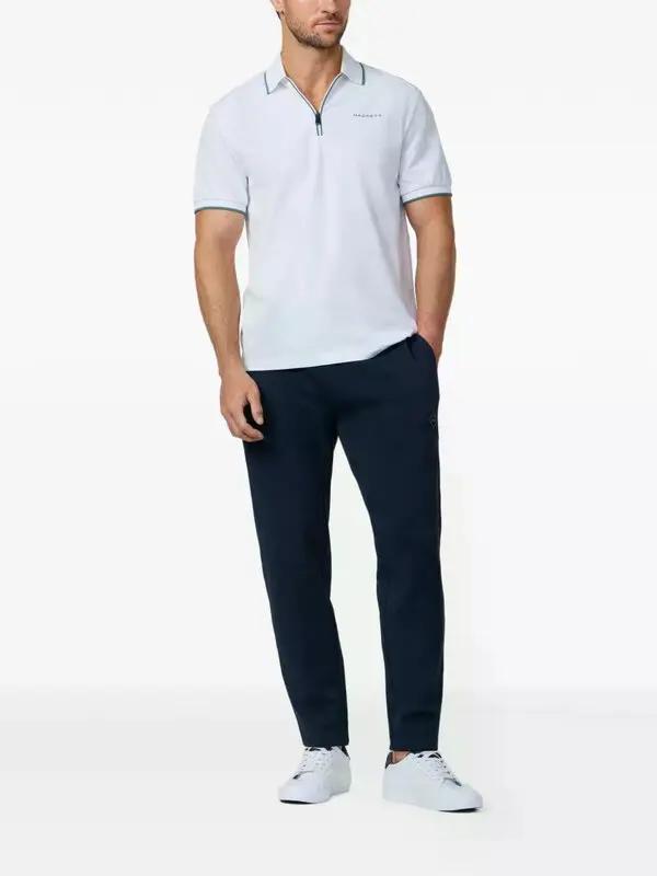 HACKETT LONDON Zip-placket Pique Polo Shirt