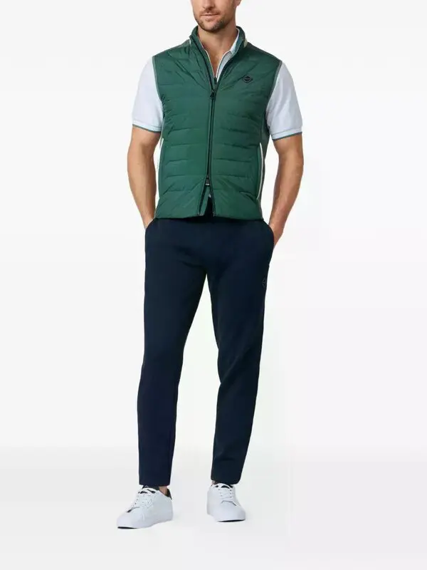 HACKETT LONDON Baffled-stitch Suede-detail Gilet