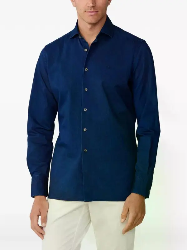 HACKETT LONDON Kent Cutaway-collar French-placket Shirt