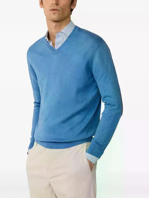 HACKETT LONDON Elbow-patch V-neck Sweatshirt