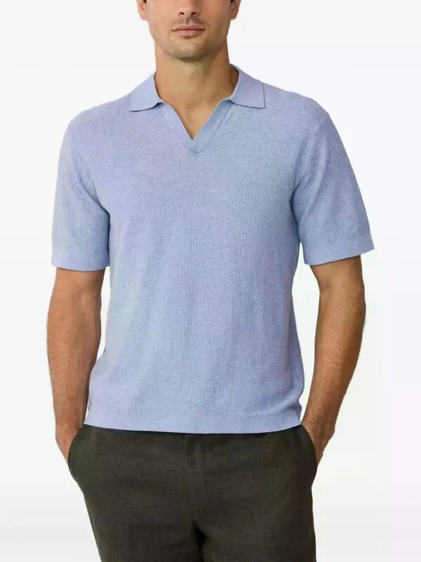 HACKETT LONDON Riviera Textured-knit Polo Shirt