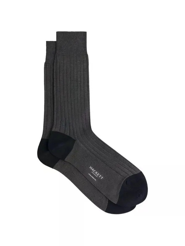 HACKETT LONDON Ribbed-knit Mercerised-cotton Socks
