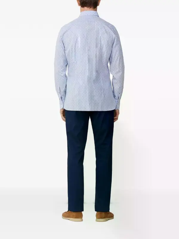 HACKETT LONDON Diamond-embroidered Striped Shirt