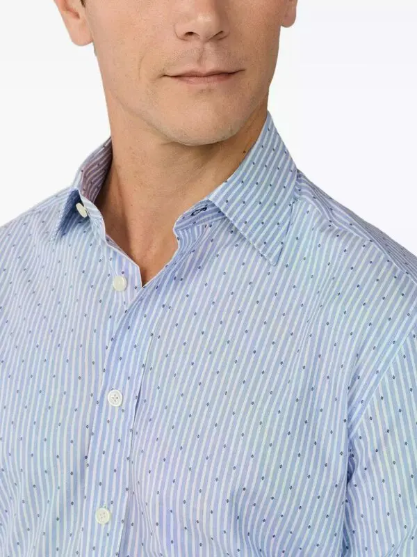 HACKETT LONDON Diamond-embroidered Striped Shirt