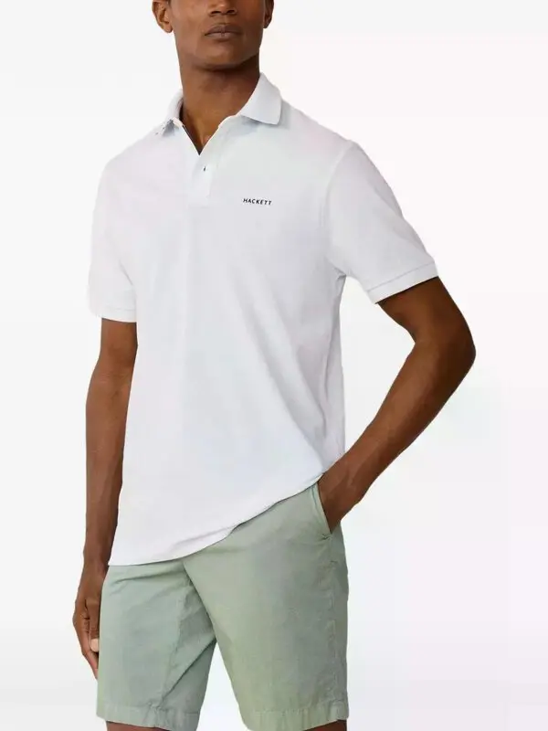 HACKETT LONDON Embroidered Piqué-knit Polo Shirt