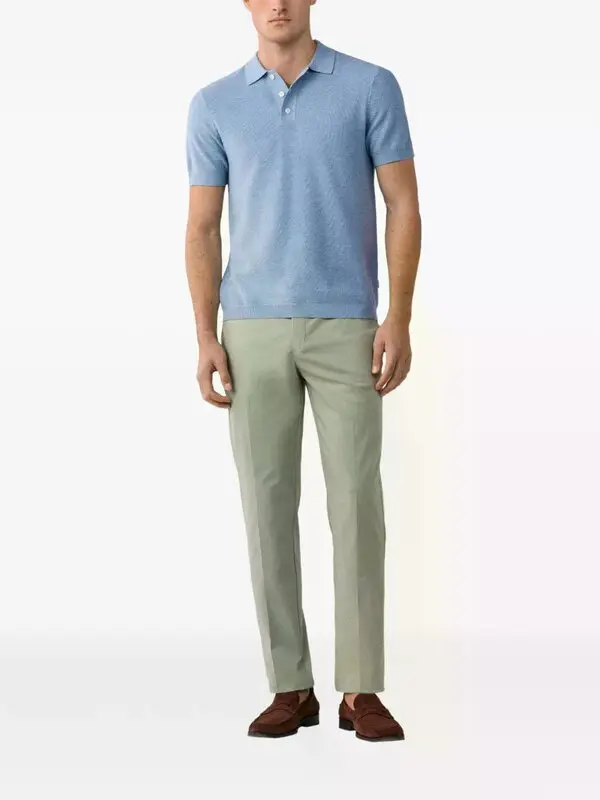 HACKETT LONDON Short-sleeve Knitted Cotton Polo Shirt