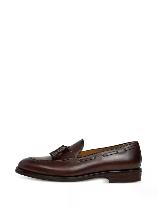 HACKETT LONDON Mayfair Crust Tassel Leather Loafers