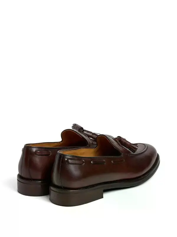 HACKETT LONDON Mayfair Crust Tassel Leather Loafers