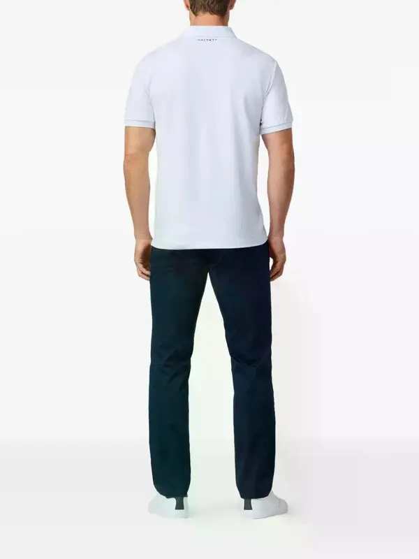 HACKETT LONDON Striped-placket Logo-badge Polo Shirt