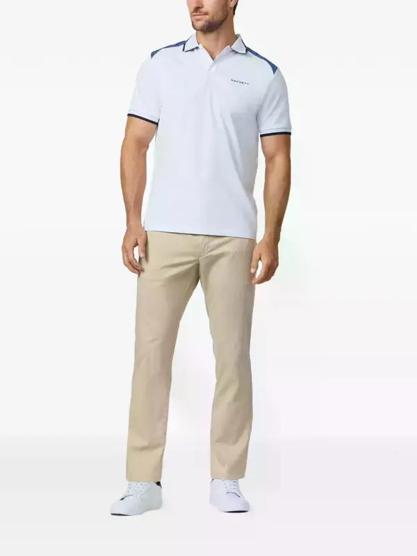 HACKETT LONDON Colour-block Embroidered-logo Polo Shirt
