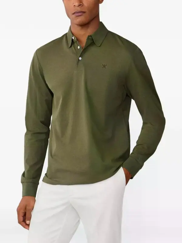 HACKETT LONDON Long-sleeve Embroidered Polo Shirt