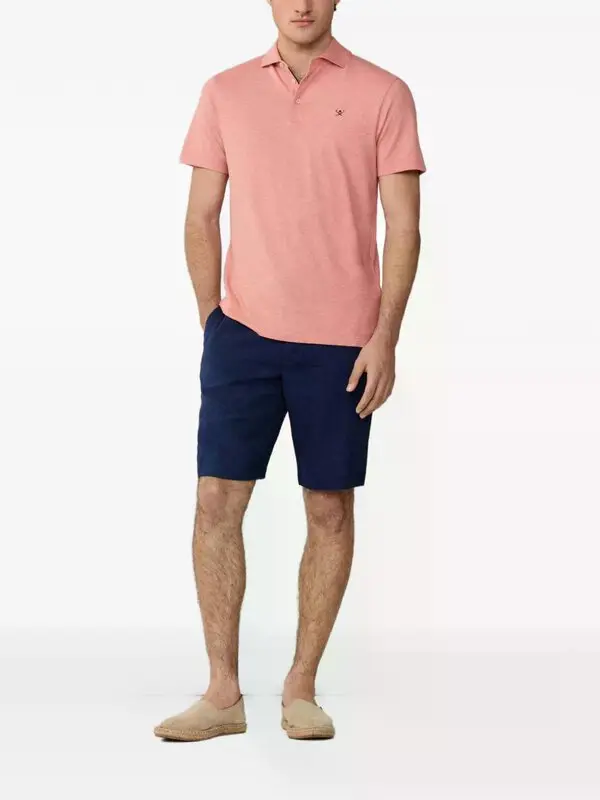 HACKETT LONDON Embroidered Cotton-linen Polo Shirt