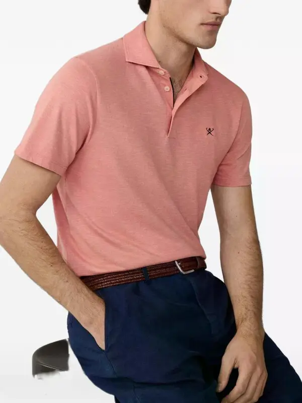 HACKETT LONDON Embroidered Cotton-linen Polo Shirt