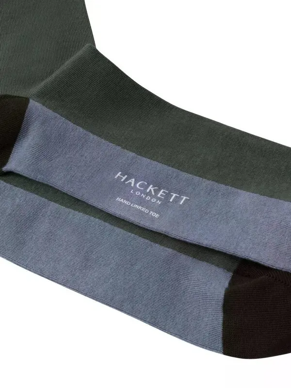 HACKETT LONDON Colour-block Jacquard-logo Socks