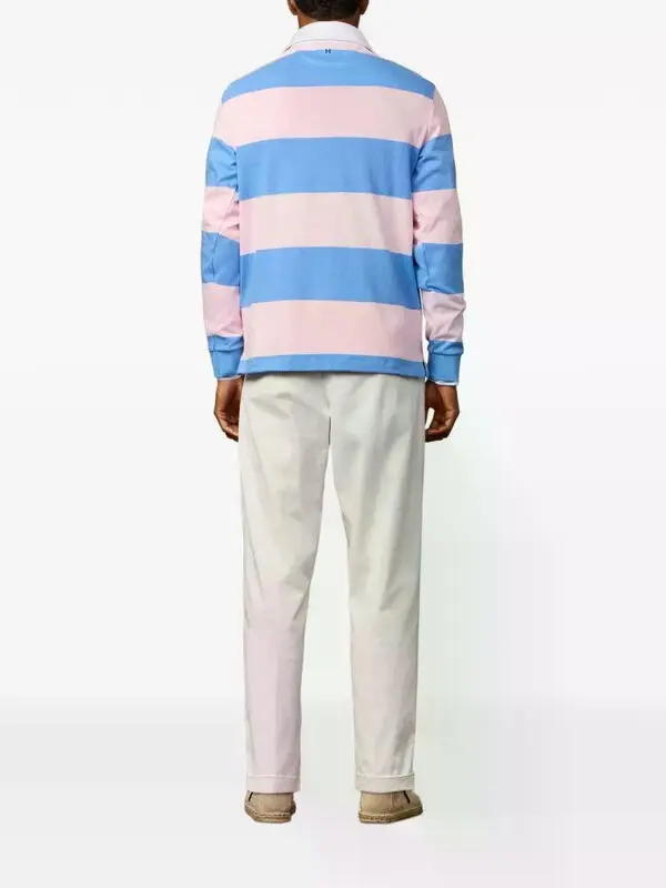 HACKETT LONDON Striped Cotton-jersey Rugby Shirt