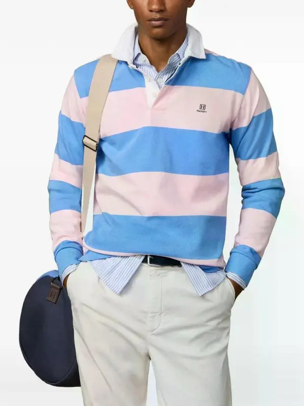 HACKETT LONDON Striped Cotton-jersey Rugby Shirt